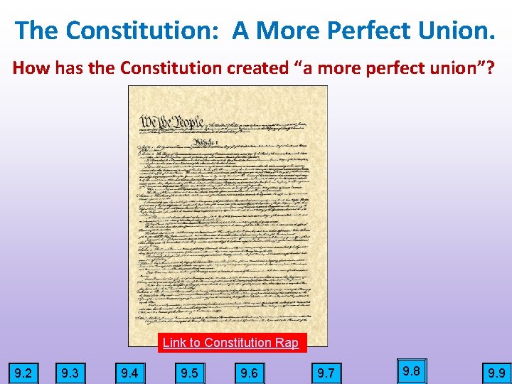 The Constitution A More Perfect Union How has