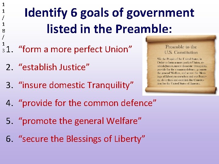 The Constitution A More Perfect Union How has