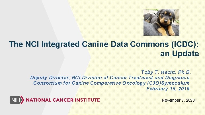 The NCI Integrated Canine Data Commons ICDC an
