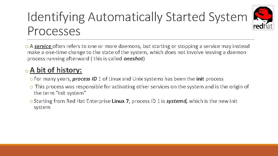 RHSA 124 Chapter 8 CONTROLLING SERVICES AND DAEMONS