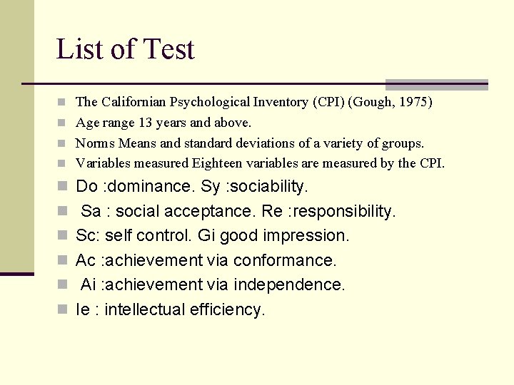 Personality Assessment Dr Saad Almoshawah n Personality questionnaires