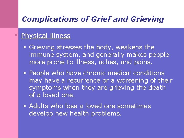 Grief Loss and Bereavement in Older Adults Reactions