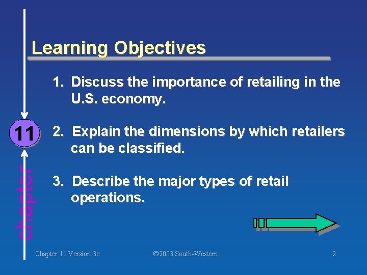 Retailing chapter 11 Chapter 11 Version 3 e