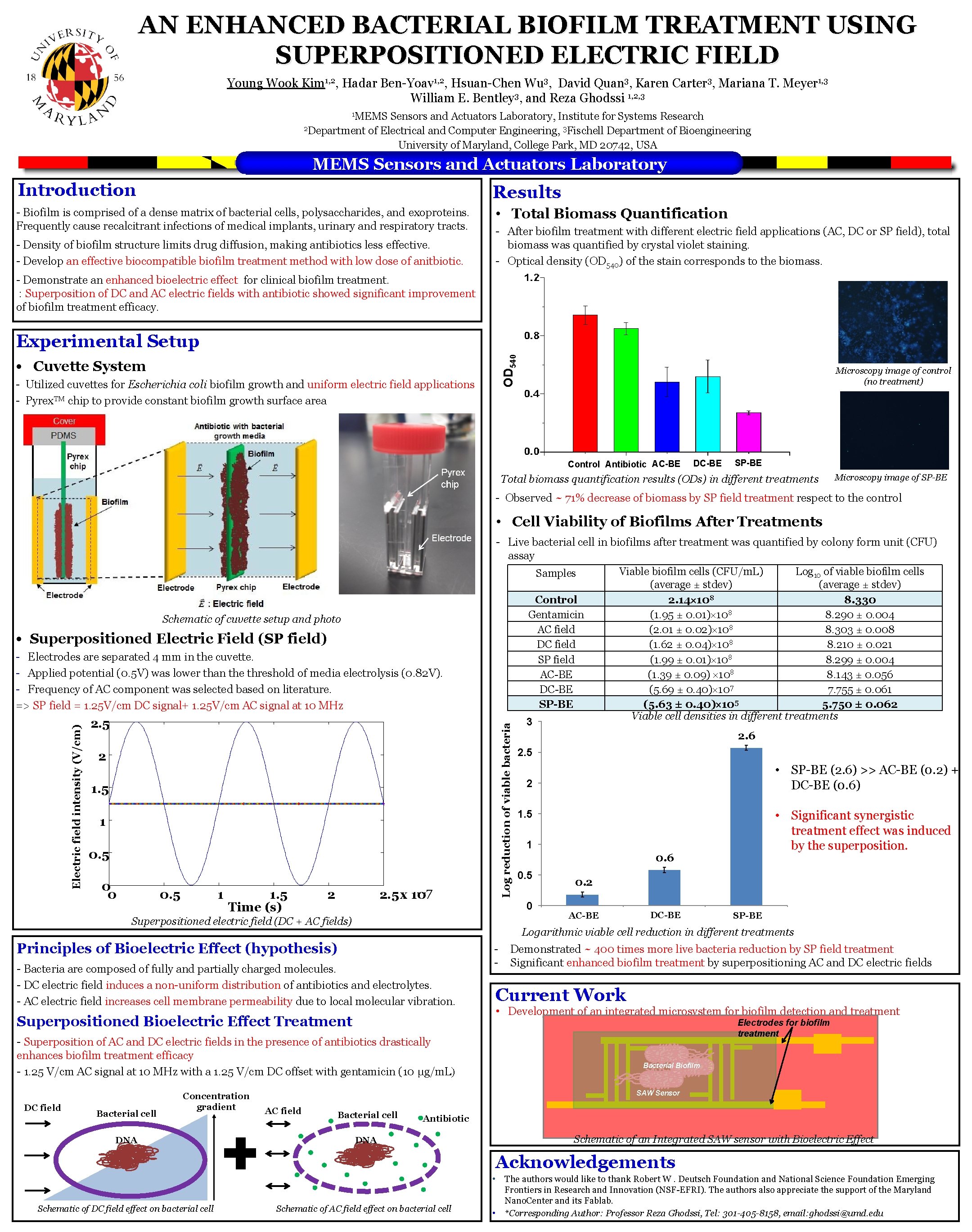 AN ENHANCED BACTERIAL BIOFILM TREATMENT USING SUPERPOSITIONED ELECTRIC