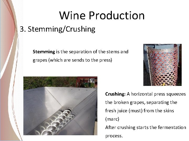 WINE PRODUCTION INTRODUCTION Winemaking or vinification is the