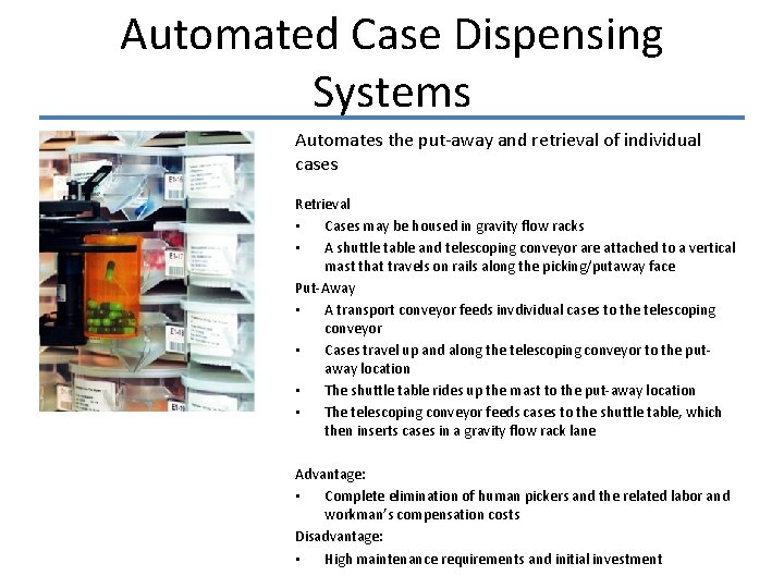 Case Picking Systems Chapter 6 Pick Face Palletizing