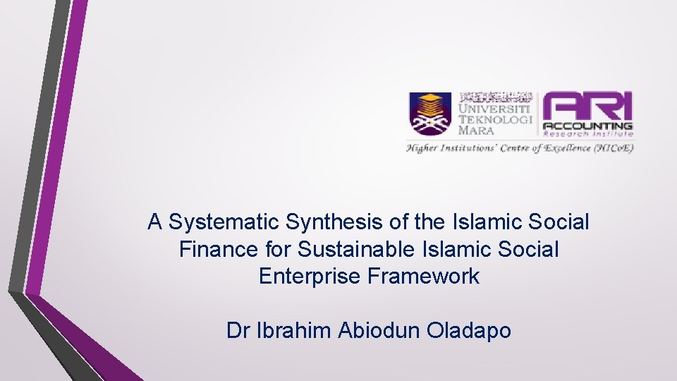 A Systematic Synthesis of the Islamic Social Finance