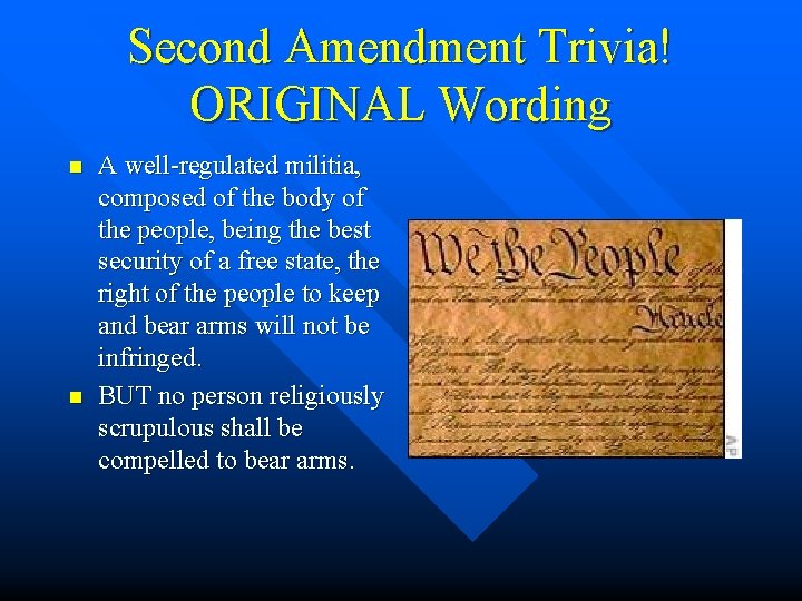 The Second Amendment The Right to Bear Arms