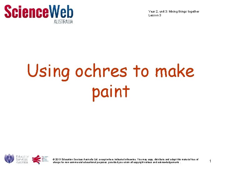 Year 2 unit 3 Mixing things together Lesson