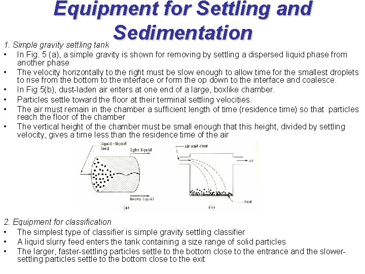 Settling and Sedimentation Introduction i iii iv Settling