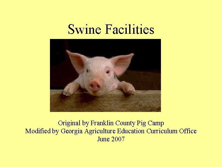 Swine Facilities Original by Franklin County Pig Camp