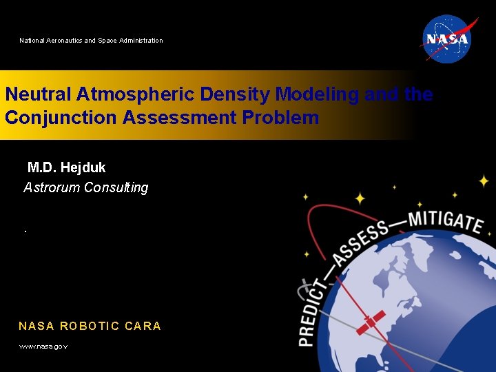 National Aeronautics and Space Administration Neutral Atmospheric Density