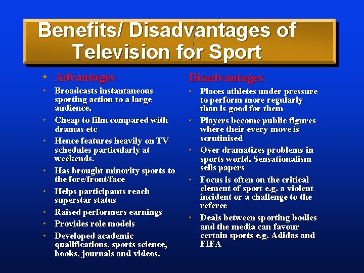 Sport and the Media Contents 1 Sports and