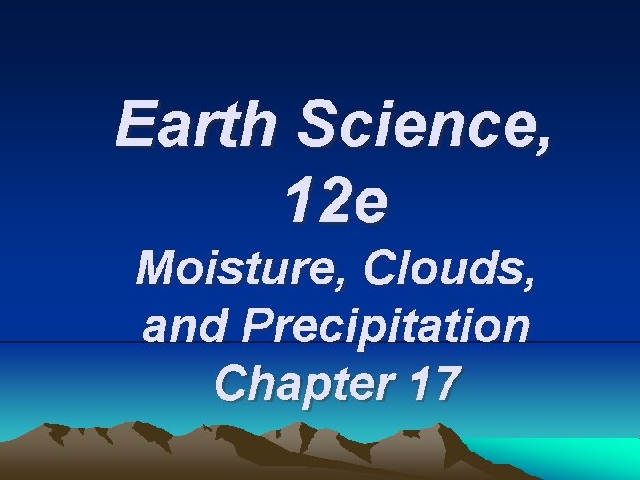 Lecture Outlines Power Point Chapter 17 Earth Science
