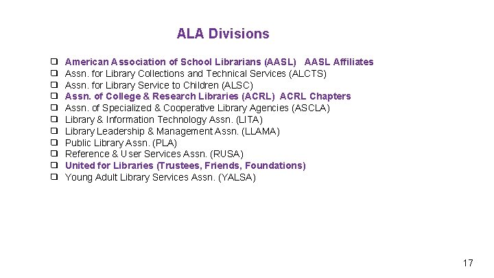 The ALA and Chapters Partnership New Chapter Leader