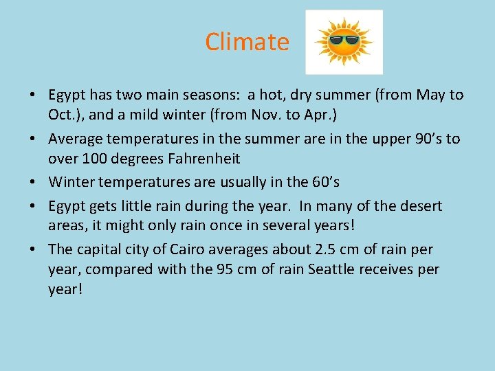 EGYPT Basic Facts Size 386 000 square miles