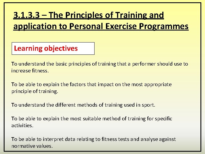 3 1 3 3 The Principles of Training
