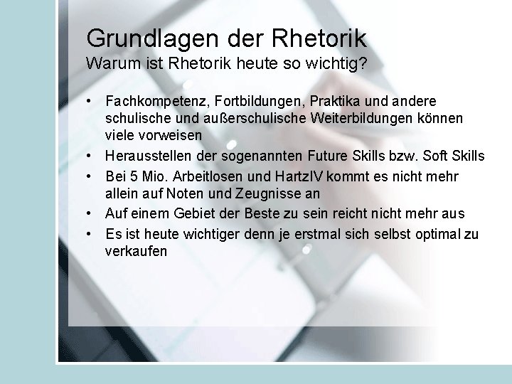 RhetorikSeminar ASG Gymnasium 22 10 2005 mit Sabine