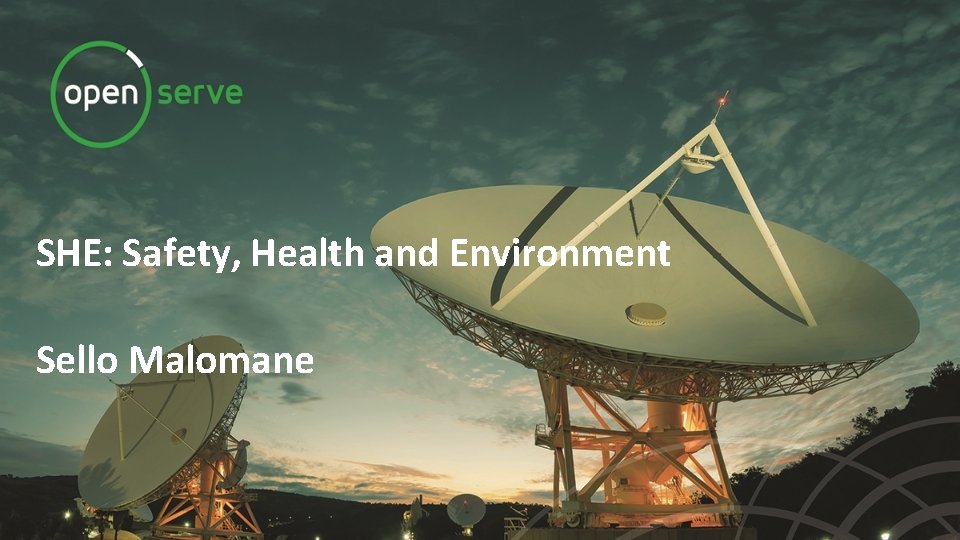 SHE Safety Health and Environment Sello Malomane 1