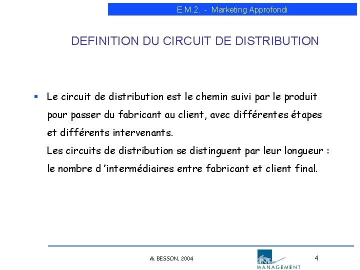 E M 2 Marketing Approfondi MARKETING APPROFONDI CM