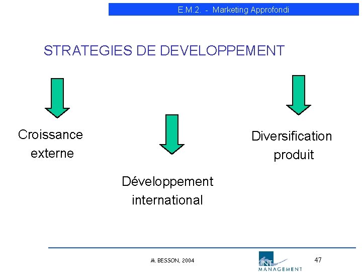 E M 2 Marketing Approfondi MARKETING APPROFONDI CM