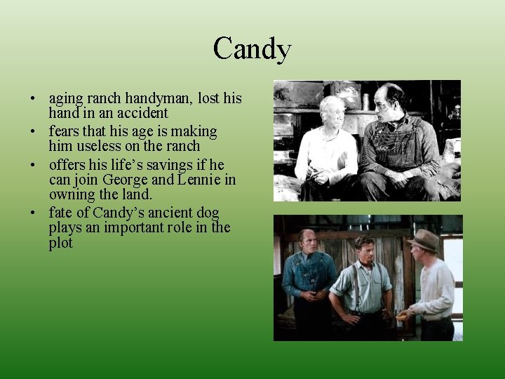 Of Mice and Men Character Identification Themes Lennie