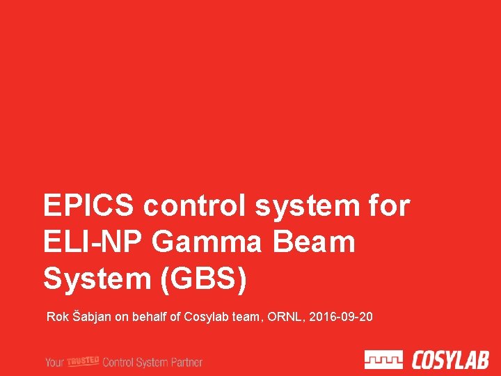 EPICS control system for ELINP Gamma Beam System