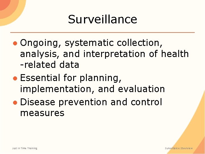 Surveillance During Animal Disease Emergencies Overview Surveillance ...