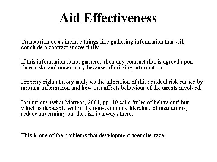 Is aid effective Aid Effectiveness Lecture Outline 1