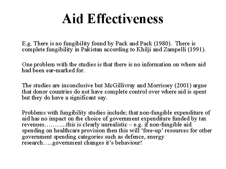Is aid effective Aid Effectiveness Lecture Outline 1
