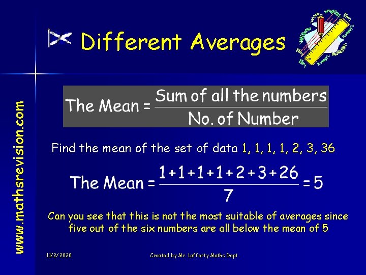 Statistics www mathsrevision com Mean Median Mode and