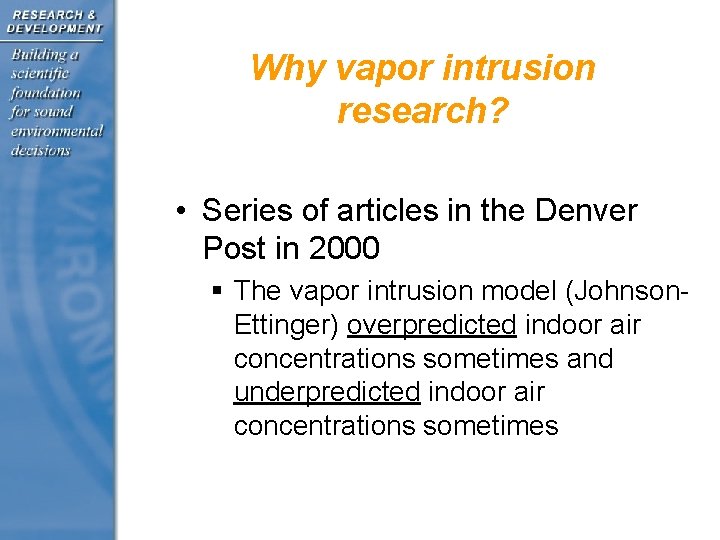 Bio Vapor Model Evaluation Jim Weaver Ph D