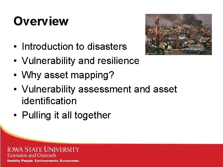 Building Disaster Resilient Places Asset Mapping and Data