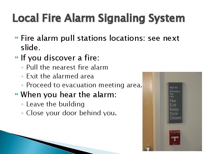 Health Safety Emergency Evacuation and Operations Plan Department