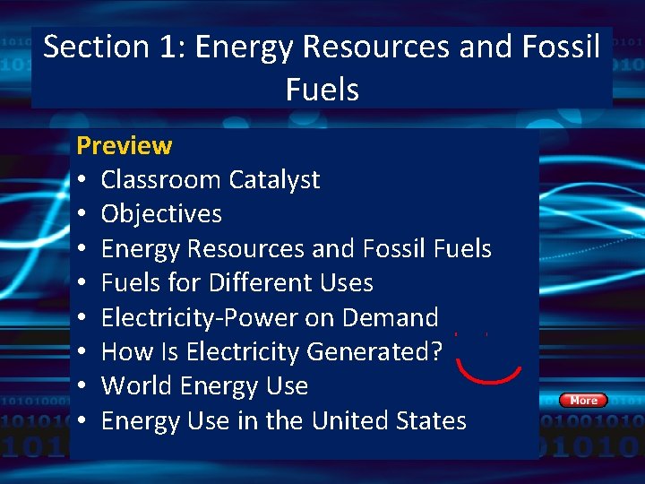 Section 1 Energy Resources and Fossil Fuels Preview