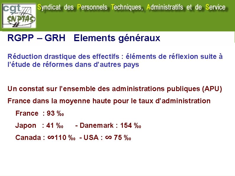 La Rvision Gnrale des Politiques Publiques RGPP Volet