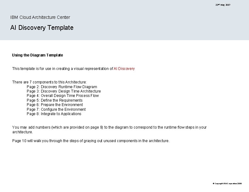 22 nd May 2017 IBM Cloud Architecture Center
