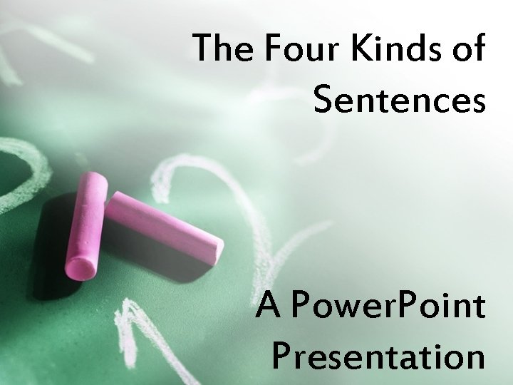 The Four Kinds of Sentences A Power Point