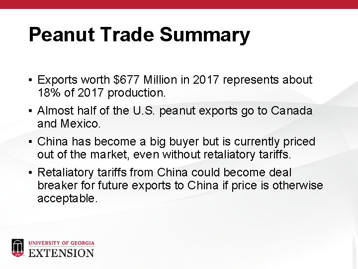 Peanut Outlook September 25 2018 Southern Agricultural Outlook