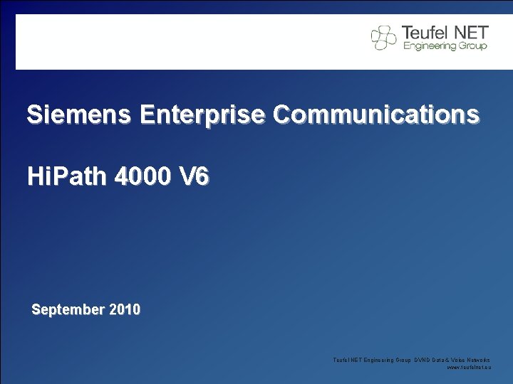 Siemens Enterprise Communications Hi Path 4000 V 6