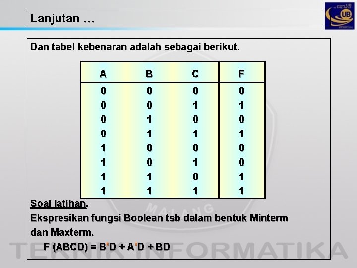 III ALJABAR BOOLEAN DAN GERBANG LOGIKA A PENDAHULUAN