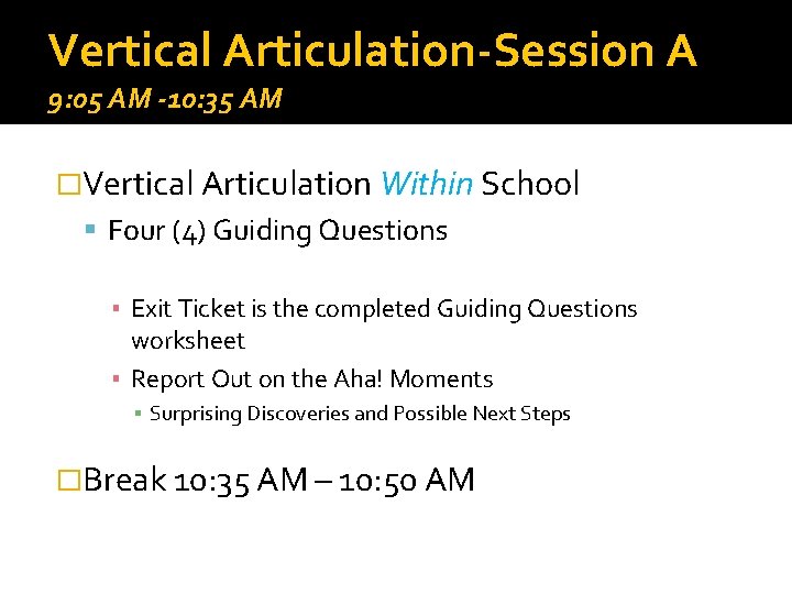 VERTICAL ARTICULATION Franklin City Public School System Department