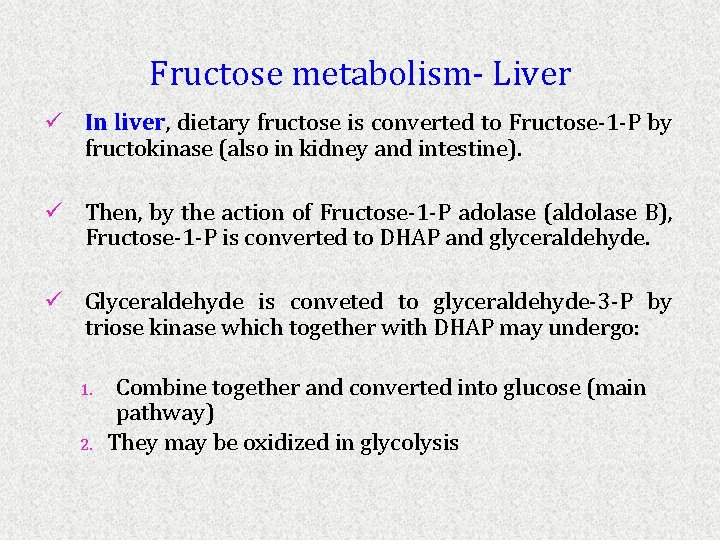 Metabolism of disaccharides Fructose and Galactose Dr Sooad