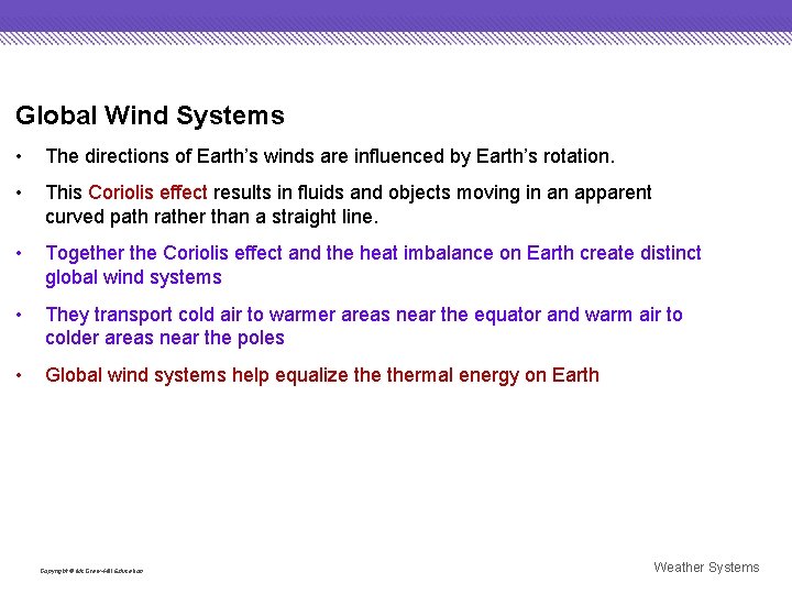 Section 2 Weather Systems Weather results when air