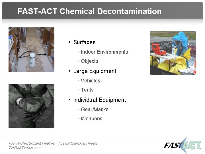 Product Introduction First Applied Sorbent Treatment Against Chemical