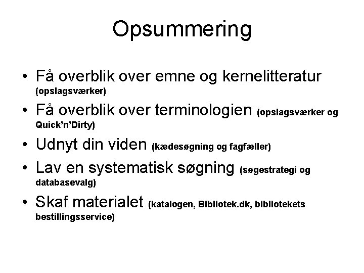 Sgevrktjer Opslagsvrker Start med at f et overblik