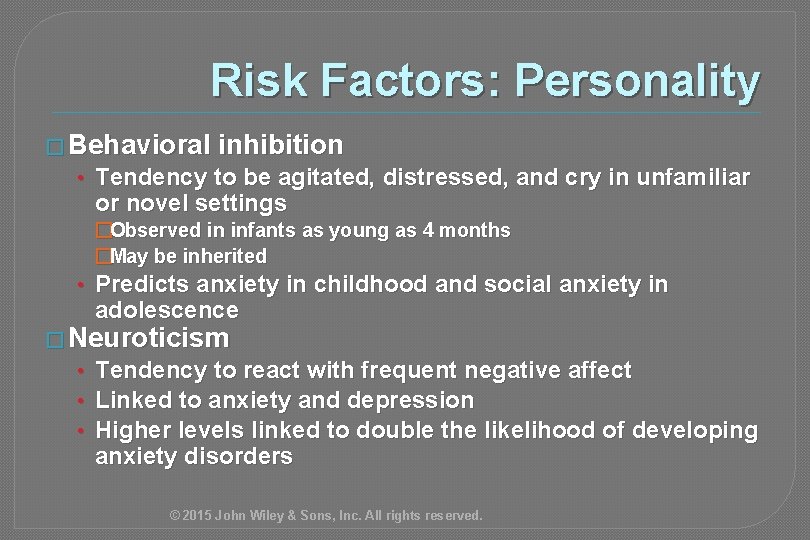 Power Point Lecture Notes Presentation Chapter 6 Anxiety