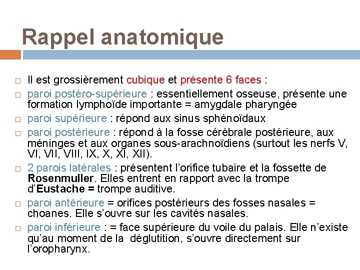 CANCER DU CAVUM Pr M Benchaoui Matre de