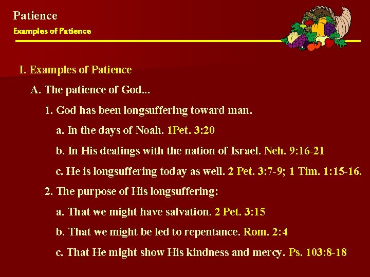 Christian Growth Seminar The Fruit of the Spirit