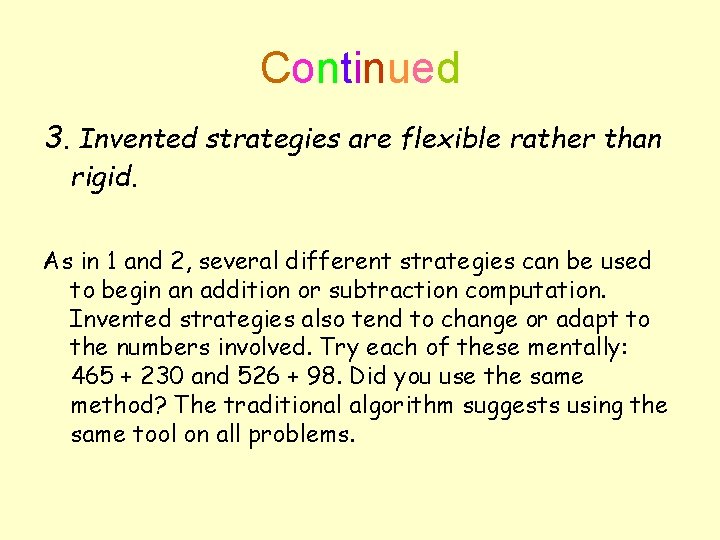 Number Sense Addition and Subtraction Strategies or Are